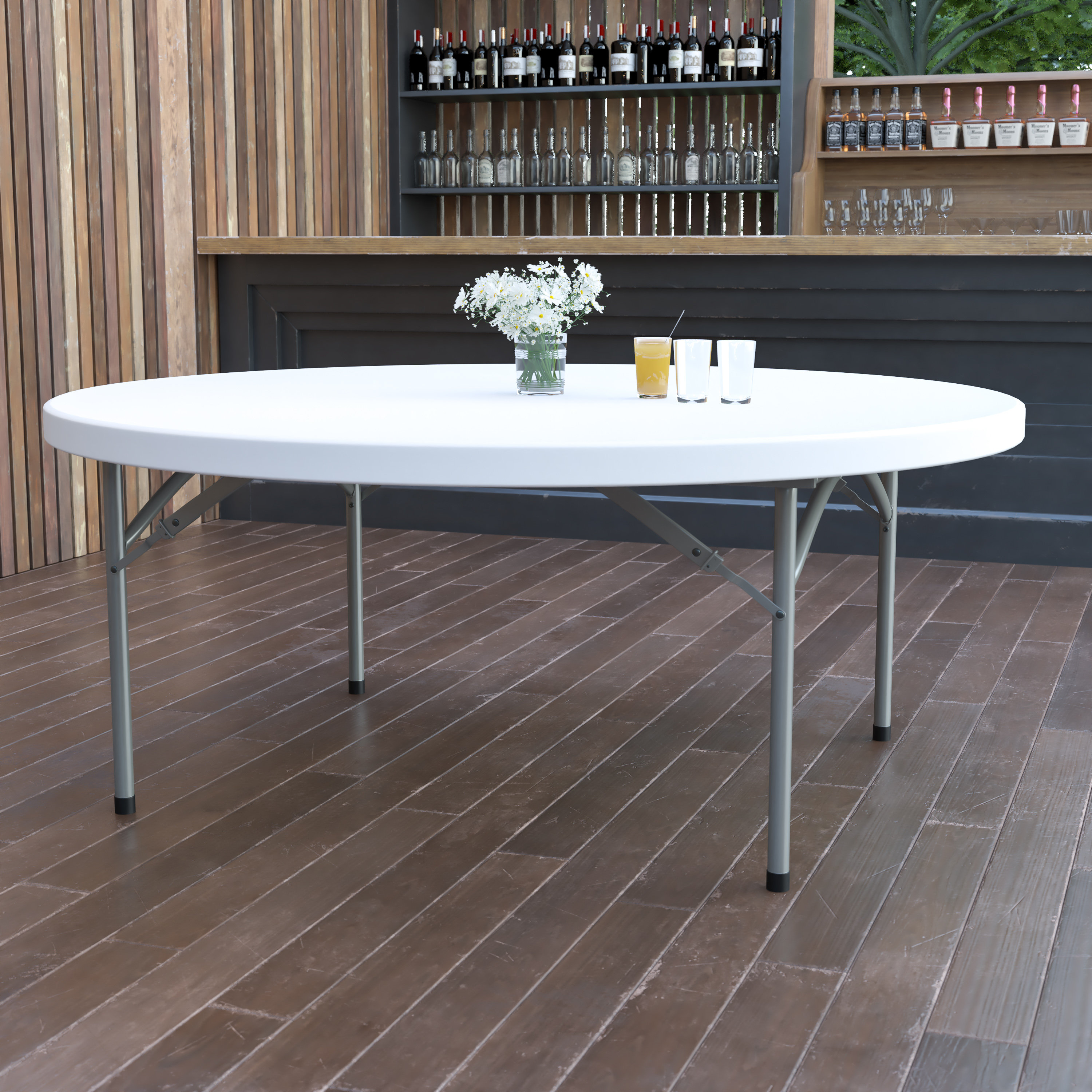 Flash Furniture Noah 6 Foot Round Plastic Banquet Folding Table Event Table Reviews Wayfair